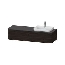 Duravit Waschtischunterschrank o. ES Happy D.2 Plus 35,4x160cm, 2 Ausz., BP r, Nussb geb. (HP4944R69690010)