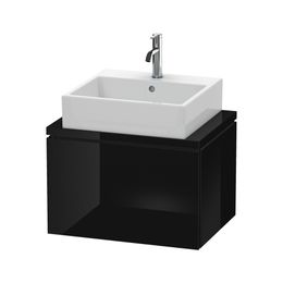 Duravit Waschtischunterschrank Compact L-Cube 62x47,7cm, sw hgl, f&uuml;r Konsole, 1 Auszug (LC580004040)