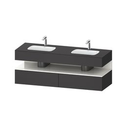 Duravit Einbauwaschtisch-M&ouml;bel-Set Qatego 160x55x60cm, Kon-WTU, we Hgl/Graphit ma (QA4797022490000)