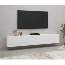 Lowboard Home Affaire "Ava, Breite 180 cm, h&auml;ngend und stehend montierbar", wei&szlig; (wei&szlig; matt), B:180cm H:34,5cm T:29,5cm, Sideboards, Lowboard, moderne grifflose TV-Kommode, TV-Schrank, TV-Board