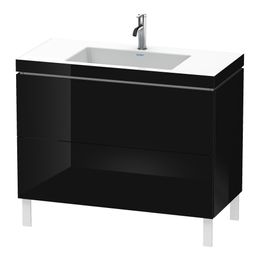 Duravit Waschtischunterschrank c-bonded L-Cube 100x48cm, 1 HL, sw hgl, 2 Ausz., steh. (LC6938O4040)