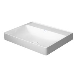 Duravit Aufsatzwaschtisch geschli. DuraSquare 60x47cm, o. &Uuml;L, m HLB, o. Hahnloch, wei&szlig; (2354600070)