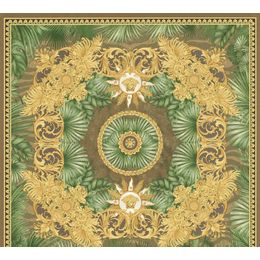 Vliestapete Versace "Wallpaper Versace 5 Design", gr&uuml;n (goldfarben braun gr&uuml;n), B:0,7m H:0,01m L:10,05m, Vinyl, Vlies, Tapeten, Dschungel auffallende Fliesen-Tapete Tapeten Wohnzimmer Schlafzimmer