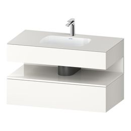Duravit Einbauwaschtisch-M&ouml;bel-Set Qatego 100x55x60cm, w hgl/we matt, Konsolen-Waschtischunterbau (QA4786022840000)