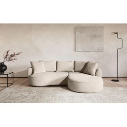 Ecksofa COTTA "Sana L-Form, Breite 260 cm", beige, B:260cm T:160cm, 94% POLYESTER (PES) 6% POLYAMID(PA), Sofas, Ecksofa, Loungesofa mit Wellenunterfederung