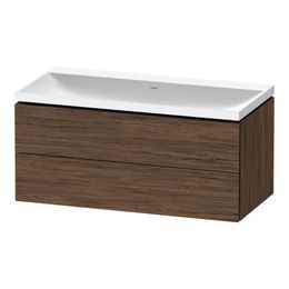 Duravit M&ouml;bel-Set L-Cube 100x48x48cm, o HL, Nussb dkl., 2 Schub. (LC6952N21210000)
