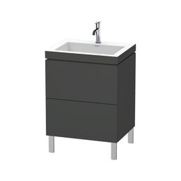 Duravit Waschtischunterschrank c-bonded L-Cube 60 x48cm, 1 HL, graph ma, 2 Ausz., steh. (LC6936O4949)