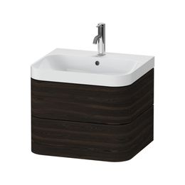 Duravit M&ouml;belwaschtisch Happy D.2 Plus 57,5x49cm, 1 HL, Nussb geb., 2 Schubk. (HP4345O6969)
