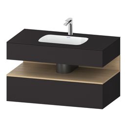 Duravit Einbauwaschtisch-M&ouml;bel-Set Qatego 100x55x60cm, E na/gra matt, Konsolen-Waschtischunterbau (QA4786030800000)