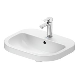 Duravit Aufsatzwaschtisch D-Code 55cm, mit Hahnloch, mit &Uuml;berlauf, wei&szlig; (24025500002)