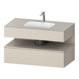 Duravit Einbauwaschtisch-M&ouml;bel-Set Qatego 100x55x60cm, T m/tau matt, Konsolen-Waschtischunterbau (QA4786091830000)