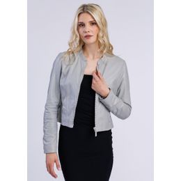 Freaky Nation Damen Lederjacke "Lederjacke-FN"grau, Gr. L, Oberstoff: 100% Leder. Futter: 100% Baumwolle, Jacken