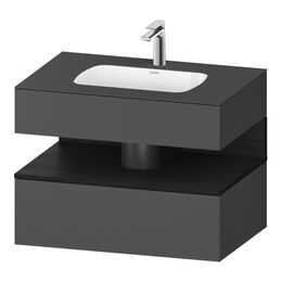 Duravit Einbauwaschtisch-M&ouml;bel-Set Qatego 80x55x60cm, E sw/gra m, Kon-WTU, B (QA4785016490010)