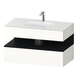 Duravit Einbauwaschtisch-M&ouml;bel-Set Qatego 100x55x60cm, Ei sw/we hgl, Konsolen-Waschtischunterbau (QA4786016220000)