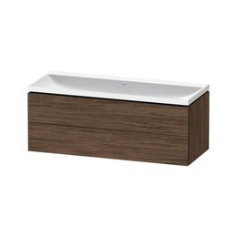 Duravit M&ouml;bel-Set L-Cube 120x48x48cm, o HL, Nussb dkl., 2 Schub. (LC6953N21210000)