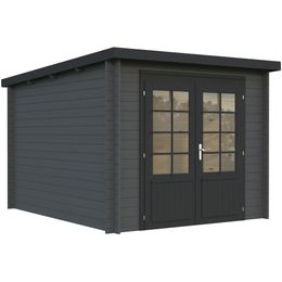 Gartenhaus Palmako "Ella", dunkelgrau, anthrazit, ohne Fu&szlig;boden, ohne Dacheindeckung, Massivholz, Gartenh&auml;user, Gartenhaus, verschiedene Farben