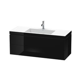 Duravit Waschtischunterschrank c-bonded L-Cube 120x48cm, 1 HL, sw hgl, 2 Schub., wandh&auml;ngend (LC6929O4040)