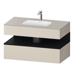 Duravit Einbauwaschtisch-M&ouml;bel-Set Qatego 100x55x60cm, E sw/tau matt, Konsolen-Waschtischunterbau (QA4786016830000)