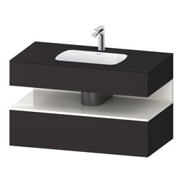 Duravit Einbauwaschtisch-M&ouml;bel-Set Qatego 100x55x60cm, w g/Gra matt, Konsolen-Waschtischunterbau (QA4786022800000)