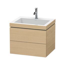Duravit Waschtischunterschrank c-bonded L-Cube 60 x48cm, 1 HL, Ei natur, 2 Schubk&auml;sten (LC6926O3030)