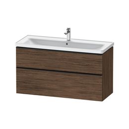 Duravit Waschtischunterschrank D-Neo 118,4x45,2x62,5cm, 2 A, wd, sw/Nuss dkl. (DE43910BD210000)