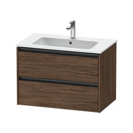 Duravit Waschtischunterschrank Ketho.2 81x48cm, Nussb dkl., 2 Schub., wandh&auml;ngend (K25263021210000)