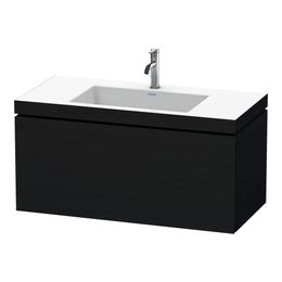 Duravit Waschtischunterschrank c-bonded L-Cube 100x48cm, 1 HL, Eiche schwarz, 1 Auszug (LC6918O1616)