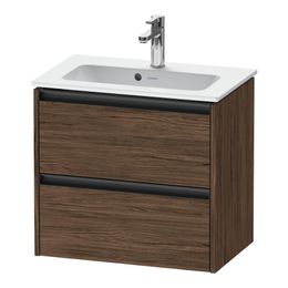 Duravit Waschtischunterschrank Ketho.2 Compact 61x39cm, Nussb dkl., 2 Schub., wandh&auml;ngend (K25255021210000)