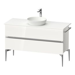 Duravit Konsolen-Waschtischunterbau bodenstehend Sivida 124,5x54,8x47,5cm, w g, 2 Schub., G chr (SV4660010220000)