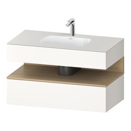Duravit Einbauwaschtisch-M&ouml;bel-Set Qatego 100x55x60cm, E na/we matt, Konsolen-Waschtischunterbau (QA4786030840000)