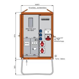 Walther Werke Anschlussverteilerschrank 44kVA m.Z&auml;hlerplatz WAV0160R1)