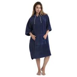 Badeponcho OTTO HOME "Lillou, Surfponcho ideal f&uuml;r Sauna, Spa & im Urlaub" Gr. XXL, blau (dunkelblau), L:130cm, Microfaser, Hausm&auml;ntel, weich und kuschelig, pl&uuml;sch, Fleece, Unisex, f&uuml;r Damen und Herren