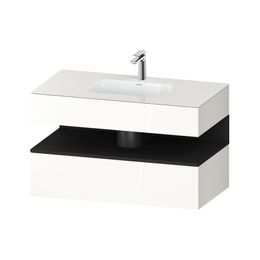 Duravit Einbauwaschtisch-M&ouml;bel-Set Qatego 100x55x60cm, gra m/we hgl, Konsolen-Waschtischunterbau (QA4786080220000)