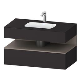 Duravit Einbauwaschtisch-M&ouml;bel-Set Qatego 100x55x60cm, ba m/Gr matt, Konsolen-Waschtischunterbau (QA4786043800000)