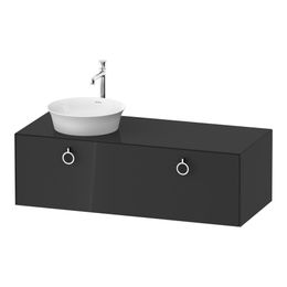 Duravit Waschtischunterschrank White Tulip 130x55cm, 1 AZ m G, Beck. li, graph hgl (WT4982LH1H1)