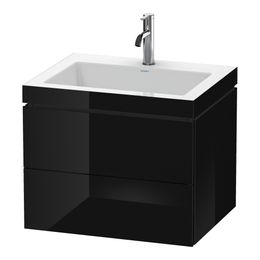 Duravit Waschtischunterschrank c-bonded L-Cube 60 x48cm, 1 HL, sw hgl, 2 Schub., wandh&auml;ngend (LC6926O4040)