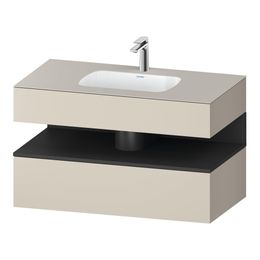 Duravit Einbauwaschtisch-M&ouml;bel-Set Qatego 100x55x60cm, gra m/ta matt, Konsolen-Waschtischunterbau (QA4786049830000)