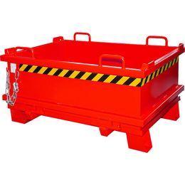 eurokraft pro Klappbodenbeh&auml;lter SB, Volumen 0,5 m&sup3;, Traglast 1000 kg, feuerrot