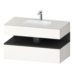 Duravit Einbauwaschtisch-M&ouml;bel-Set Qatego 100x55x60cm, gra m/we matt, Konsolen-Waschtischunterbau (QA4786049840000)