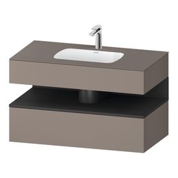 Duravit Einbauwaschtisch-M&ouml;bel-Set Qatego 100x55x60cm, gra m/bas ma, Konsolen-Waschtischunterbau (QA4786049430000)