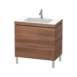 Duravit Waschtischunterschrank c-bonded L-Cube 80x48cm, 1 HL, Nussb Nat, 2 Ausz., steh. (LC6937O7979)