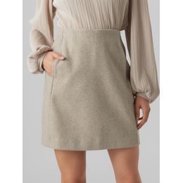 V&eacute;ro Moda VERO MODA Damen Minirock "VMFORTUNEALLISON HW SHORT SKIRT GA NOOS", silber, Gr. XL, meliert, Web, Obermaterial: 100% Polyester, R&ouml;cke, Kunstfaser