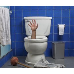 Fototapete papermoon "Arm in Toilette", bunt, B:4m L:2,6m, Vlies, Tapeten