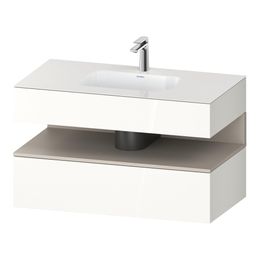 Duravit Einbauwaschtisch-M&ouml;bel-Set Qatego 100x55x60cm, T matt/we hgl, Konsolen-Waschtischunterbau (QA4786091220000)