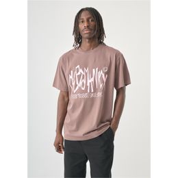 Cleptomanicx Herren T-Shirt, braun, Gr. S, bedruckt, 100% Baumwolle, Shirts, mit gro&szlig;em Frontprint