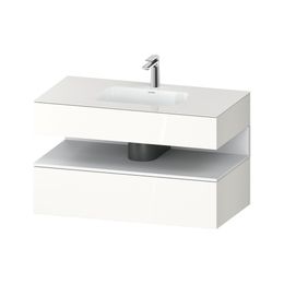 Duravit Einbauwaschtisch-M&ouml;bel-Set Qatego 100x55x60cm, w matt/we hgl, Konsolen-Waschtischunterbau (QA4786018220000)