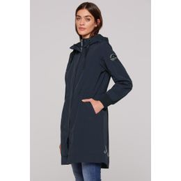 SOCCX Damen Parkablau, Gr. M, Web, Material: 100% Polyamid, Futter: 100% Polyester, Jacken, mit Rippb&uuml;ndchen im &Auml;rmel