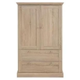 Kleiderschrank OTTO HOME "Binz, W&auml;scheschrank, Mehrzweckschrank, skandinavischer Landhausstil", braun (sonoma, eichefarben), B:84cm H:130cm T:35cm, FSC-zertifizierter Holzwerkstoff, MDF, Schr&auml;nke, Kleiderschrank, viele Stauraumm&ouml;glichkeiten, Metallgriffe, T&uuml;ren mit Rahmen/ Kassetten