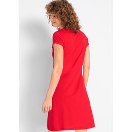 bonprix Damen Shirtkleid, rot, Gr. 40, Jersey, Obermaterial: 100% Baumwolle, Kleider, f&uuml;r warme Tage, aus reiner Baumwolle, taillierte Passform