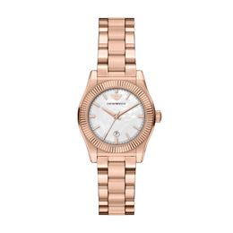 Quarzuhr Emporio Armani, ros&eacute;goldfarben, perlmuttfarben, Armbanduhren, Damen, Quarzuhr, Armbanduhr, Damenuhr, Edelstahlarmband, analog, Tag